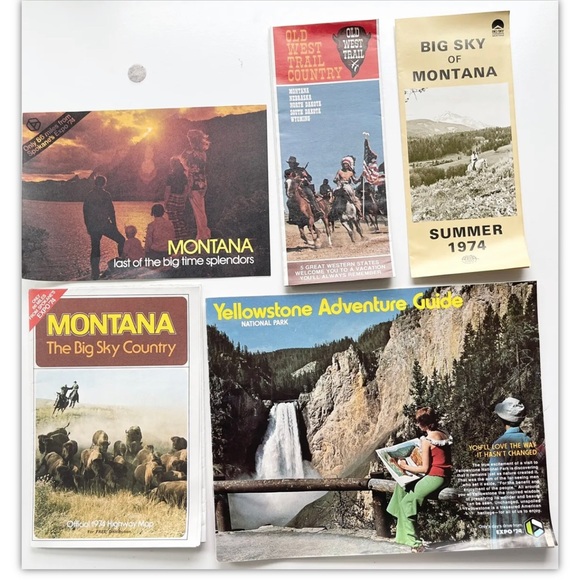 Other | 1974 Montana Yellowstone Travel Brochure Booklet Map Guide Lot ...